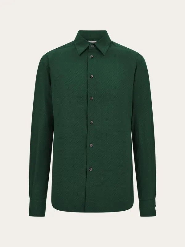 FERRAGAMO Micro-patterned Shirt - Green