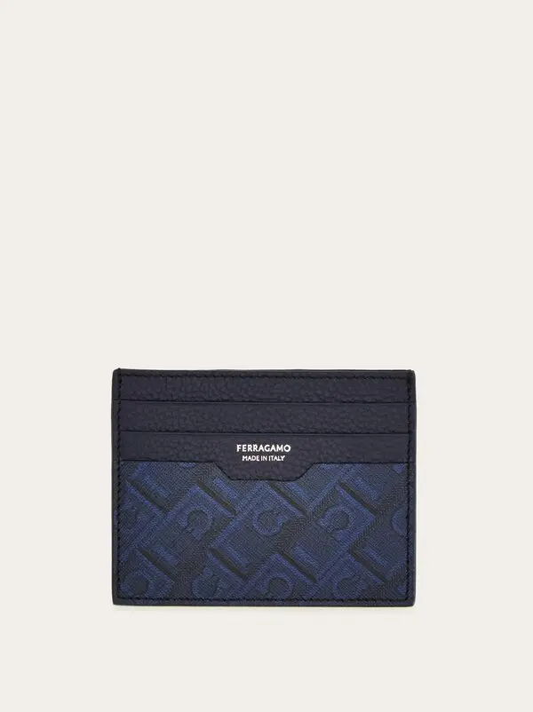 FERRAGAMO Monogram Credit Card Holder - Blue