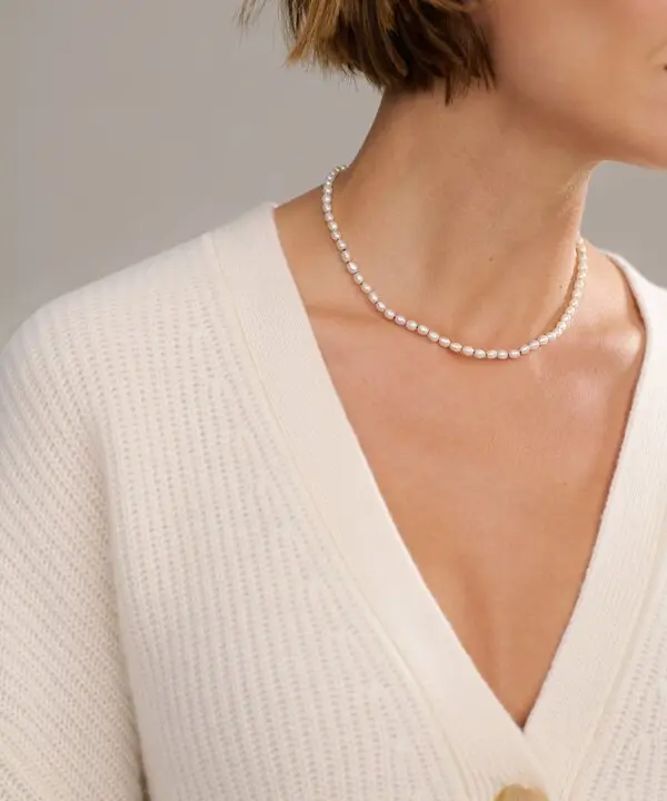 Sophie Buhai Tiny Pearl Collar - Silver,Black | Editorialist