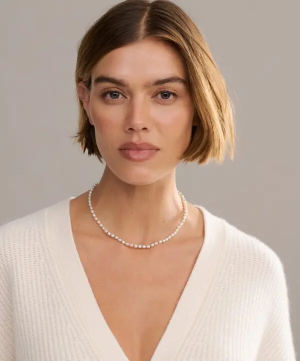 Sophie Buhai Tiny Pearl Collar - Silver,Black | Editorialist