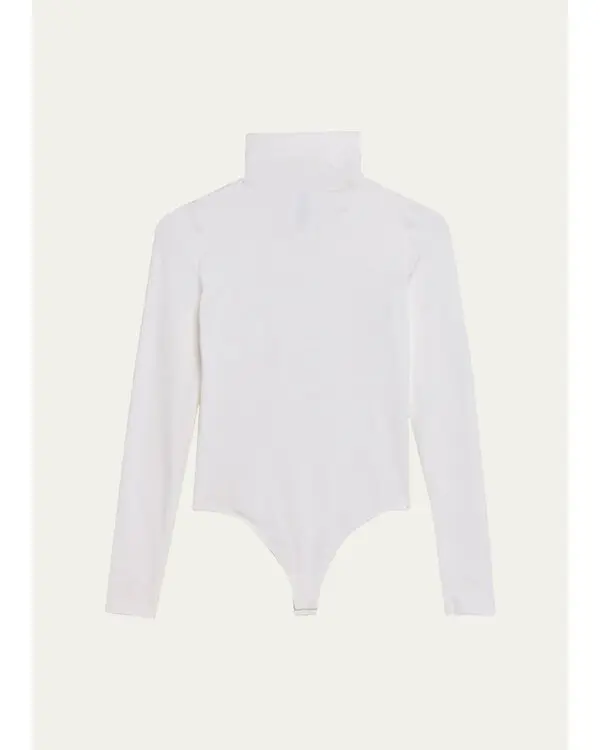 Wolford Colorado Turtleneck Thong Bodysuit - White