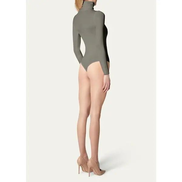 Wolford Colorado Turtleneck Thong Bodysuit - White