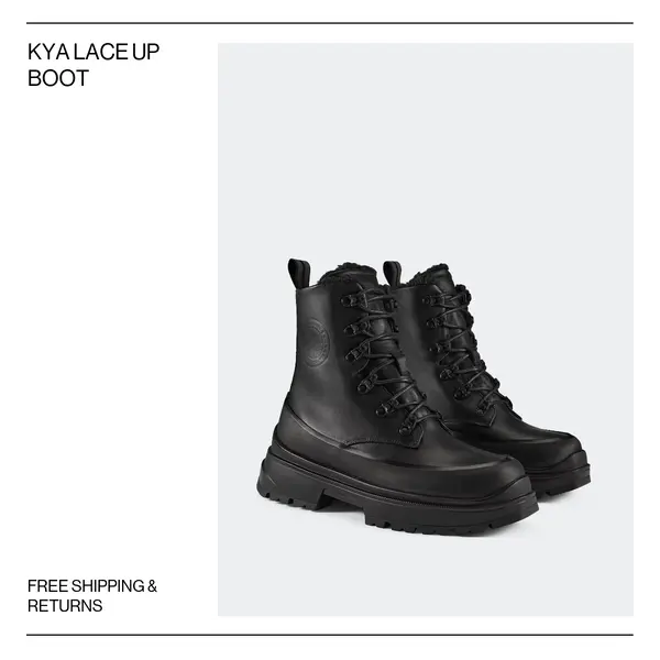 Canada Goose Kya Lace Up Leather Shearling Lined Waterproof Boots