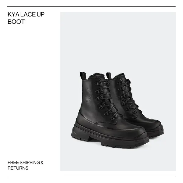 Canada Goose Kya Lace Up Leather Shearling Lined Waterproof Boots