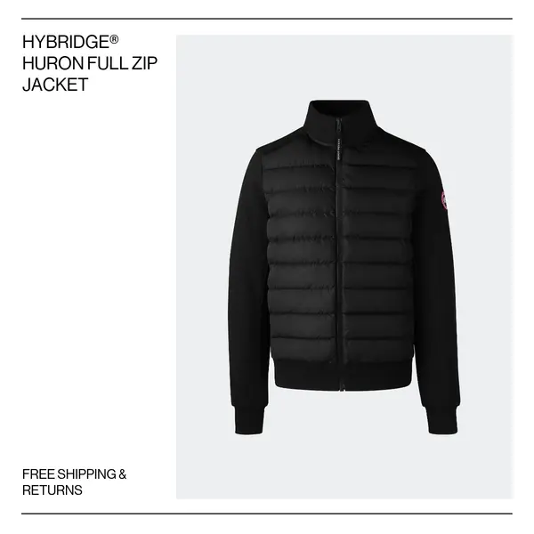 Canada Goose Hybridge Huron Full Zip Jacket - Black