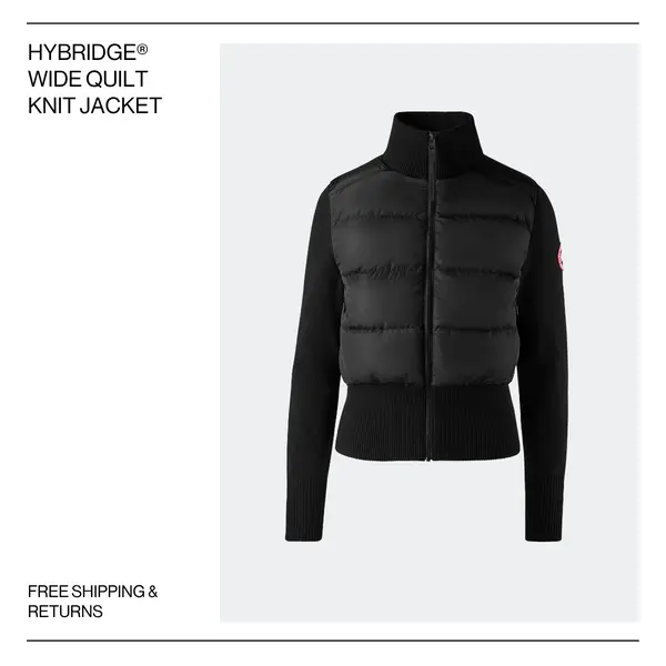 Canada Goose Hybridge Wide Quilt Knit Jacket - Black