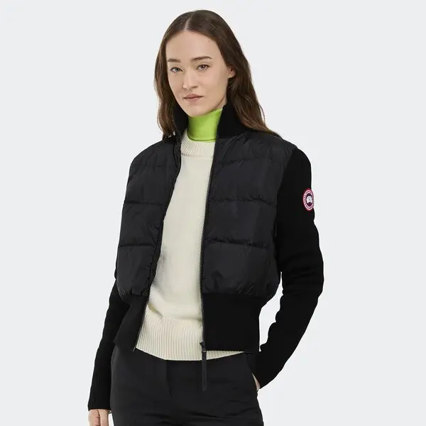 Canada Goose Hybridge Wide Quilt Knit Jacket - Black