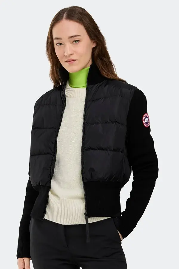Canada Goose Hybridge Wide Quilt Knit Jacket - Black