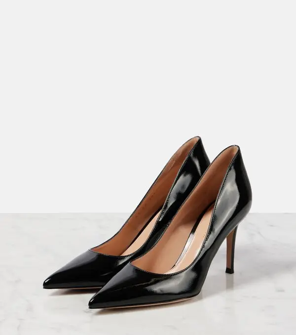 GIANVITO ROSSI Ellipsis 85 Patent Leather Pumps - Black