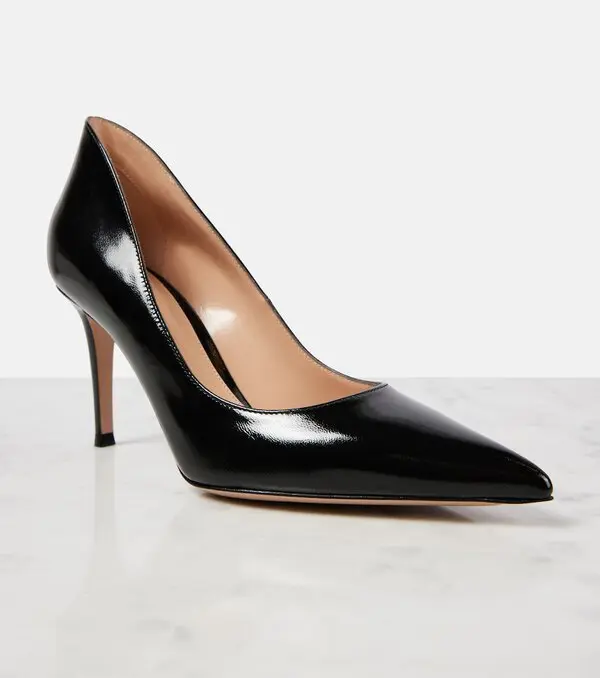 GIANVITO ROSSI Ellipsis 85 Patent Leather Pumps - Black