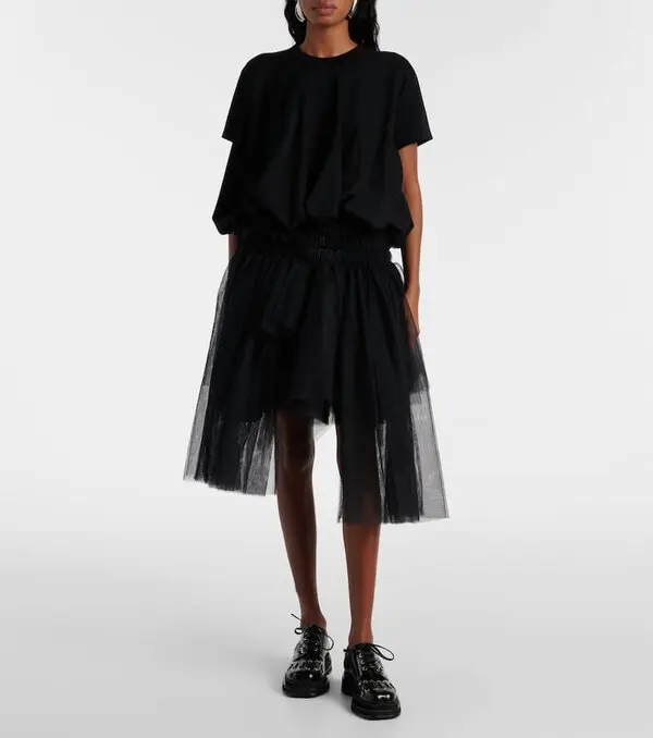 Noir Kei Ninomiya Mesh Midi Skirt