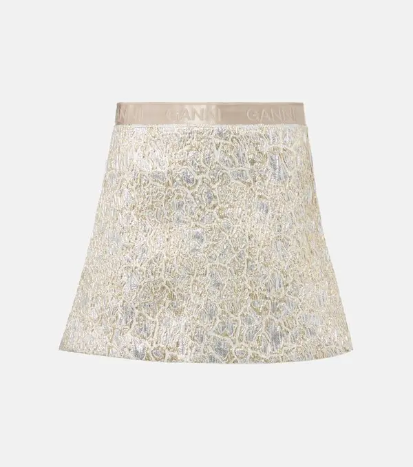 GANNI Brocade Mini Skirt - Metallic