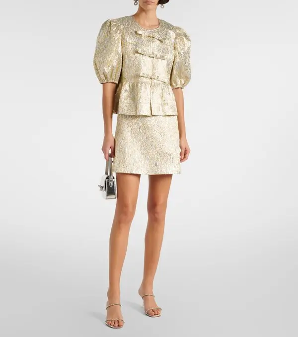 GANNI Brocade Mini Skirt - Metallic