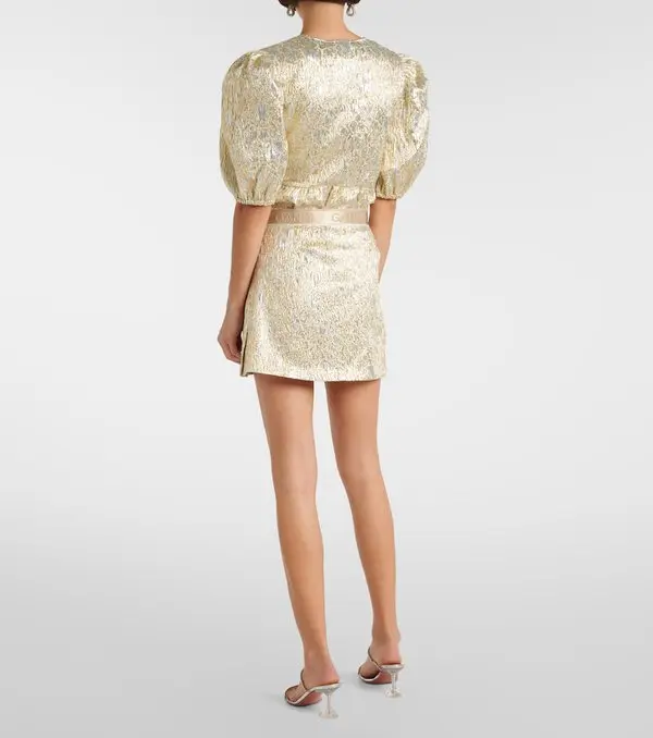 GANNI Brocade Mini Skirt - Metallic