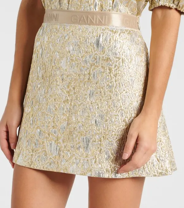GANNI Brocade Mini Skirt - Metallic