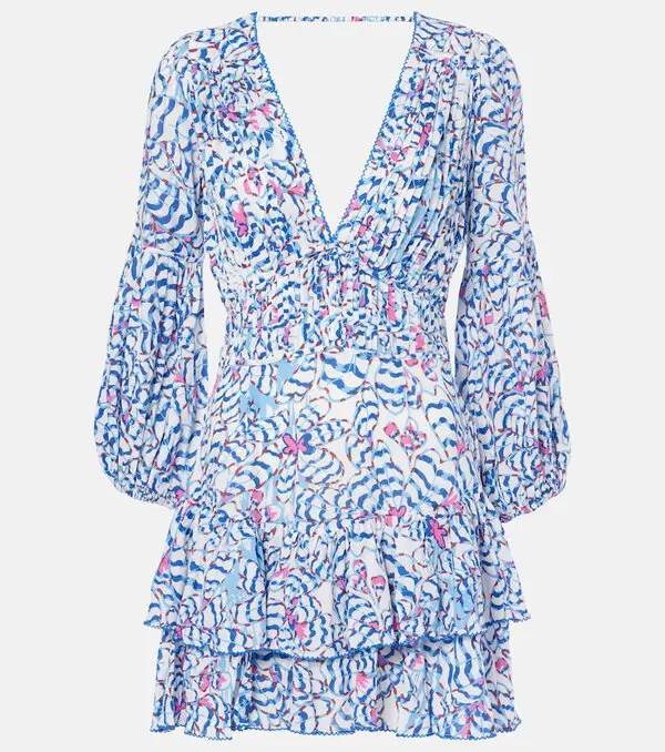 Poupette St Barth Chiara Printed Minidress - Blue