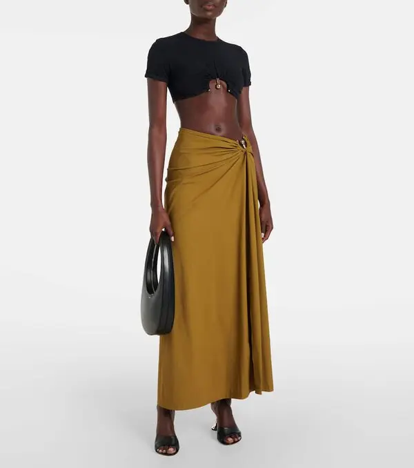 Christopher Esber Ruched Maxi Skirt - Green