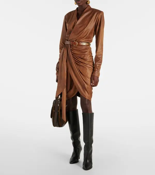 Isabel Marant Étoile Aleora Draped Wrap Dress - Brown