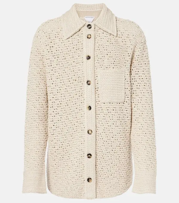 Bottega Veneta Cotton Crochet Shirt - Beige