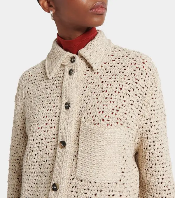 Bottega Veneta Cotton Crochet Shirt - Beige