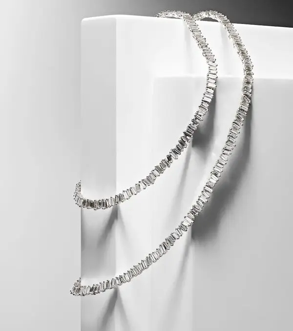 SUZANNE KALAN 18kt White Gold Diamond Tennis Necklace