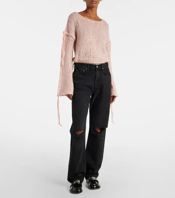 AGOLDE Kelly High-rise Distressed Straight Jeans In Fuse