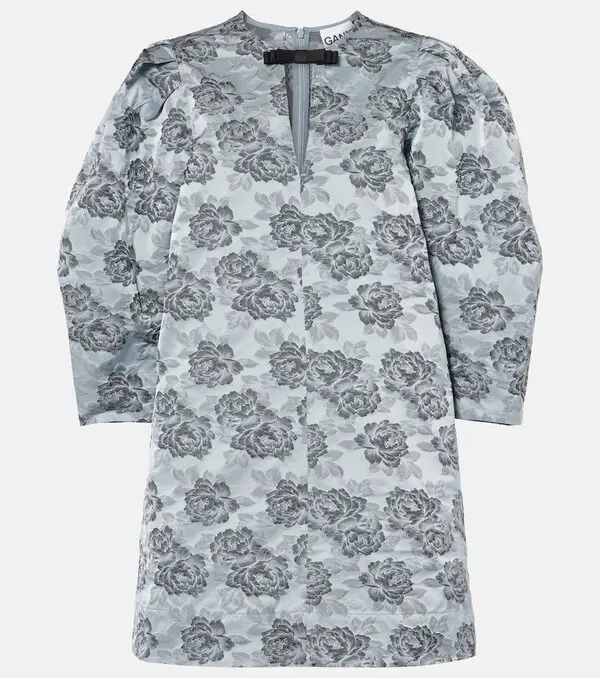 GANNI Floral Jacquard Mini Dress