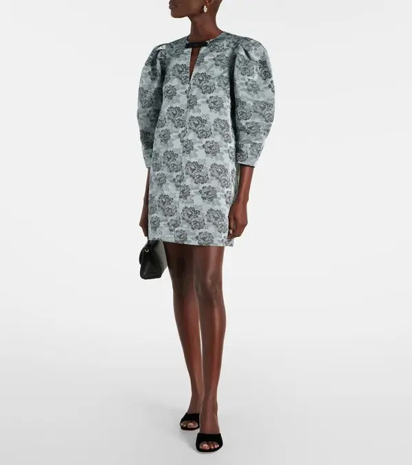 GANNI Floral Jacquard Mini Dress