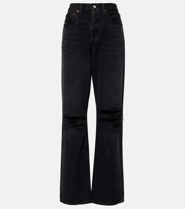 AGOLDE Kelly High-rise Straight Jeans - Black