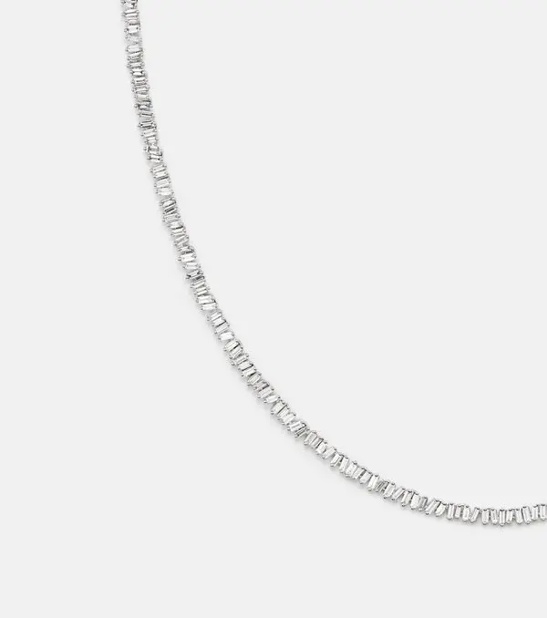 SUZANNE KALAN 18kt White Gold Tennis Necklace With Diamonds