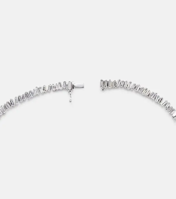 SUZANNE KALAN 18kt White Gold Tennis Necklace With Diamonds