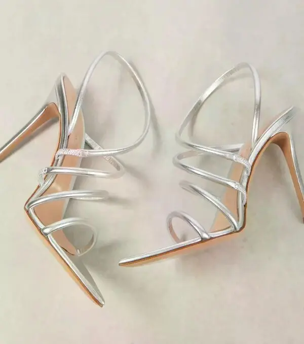 GIANVITO ROSSI Ettie 105 Metallic Leather Sandals