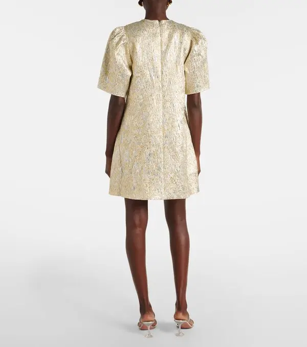 ganni metallic brocade mini dress GANNI Metallic Brocade Mini Dress