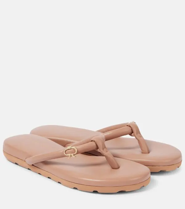 GIANVITO ROSSI Juno Thong Sandals - Beige