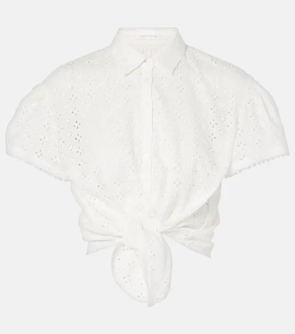 Poupette St Barth Cycas Broderie Anglaise Shirt - White