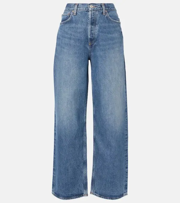 AGOLDE Low Slung Baggy Mid-rise Wide-leg Jeans - Blue