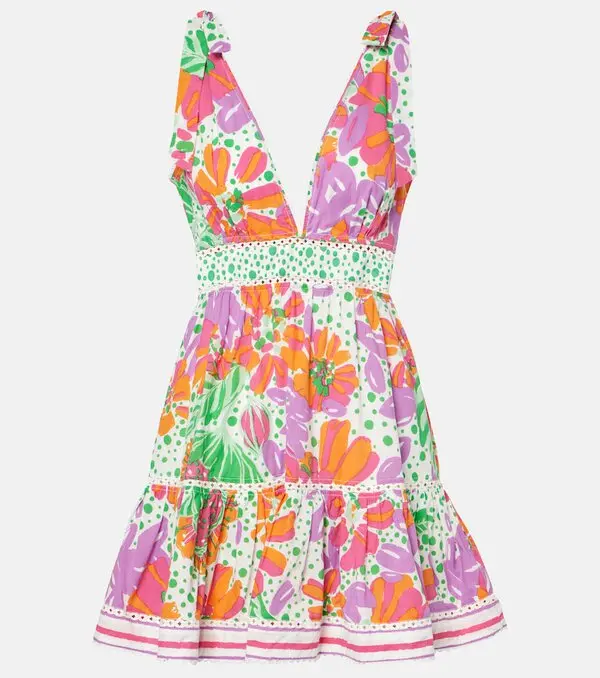 Poupette St Barth Cara Printed Cotton Minidress - Pink