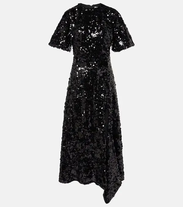 GANNI Sequined Velvet Maxi Dress