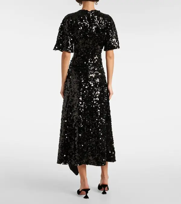 GANNI Sequined Velvet Maxi Dress