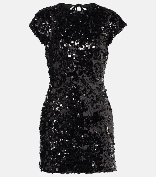 GANNI Sequined Velvet Minidress