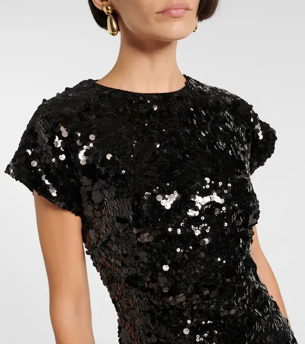 GANNI Sequined Velvet Minidress