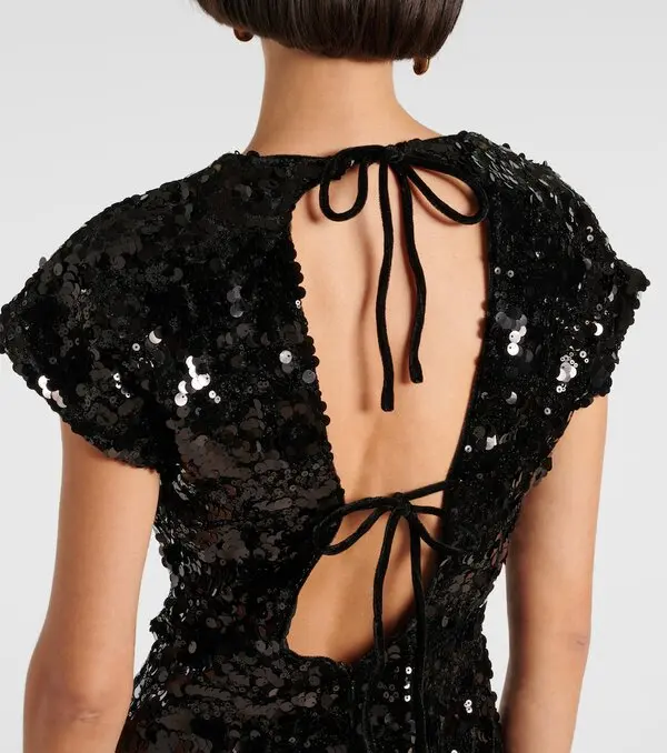 GANNI Sequined Velvet Minidress