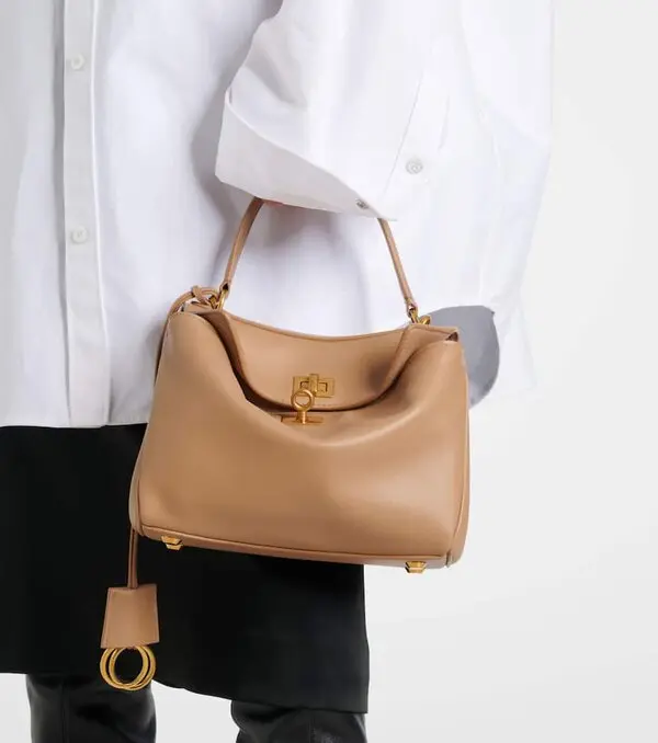 Balenciaga Rodeo Mini Leather Tote Bag - Beige | Editorialist