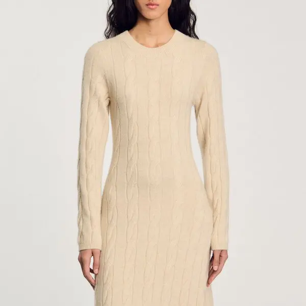 Sandro Cable Knit Maxi Dress