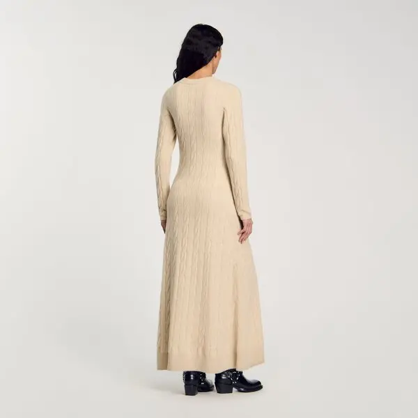 Sandro Cable Knit Maxi Dress