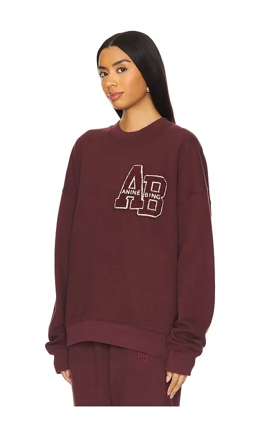 ANINE BING Miles Oversized Sweatshirt - Dark Burgundy