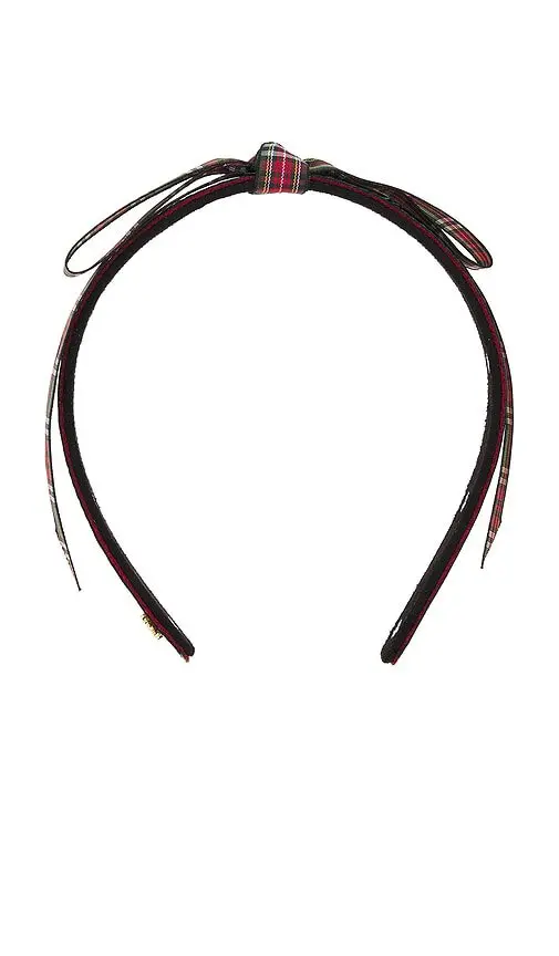 Lele Sadoughi Plaid Bardot Headband In Berry Check - 33% Off  display picture 1