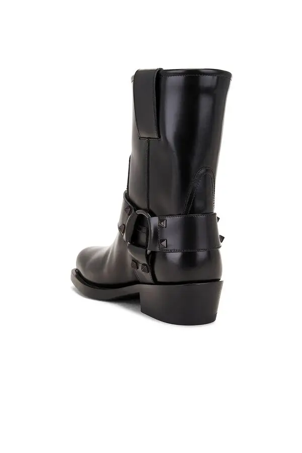 Valentino Garavani Rockstud Biker Boot - Nero