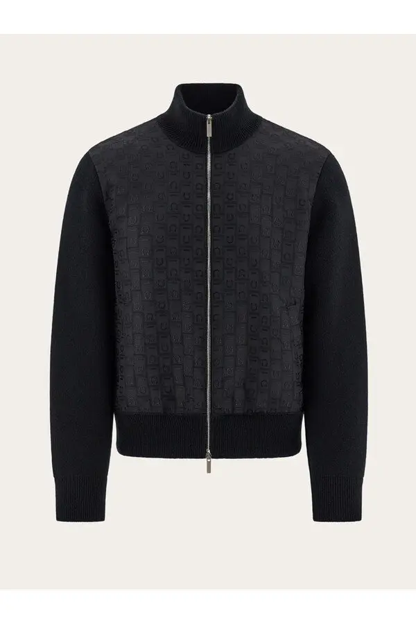 FERRAGAMO Knitted Bomber Jacket - Black
