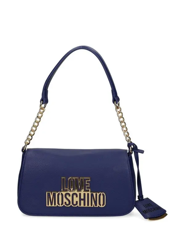 Moschino Logo-Plaque Shoulder Bag In Blue - 15% Off  display picture 1